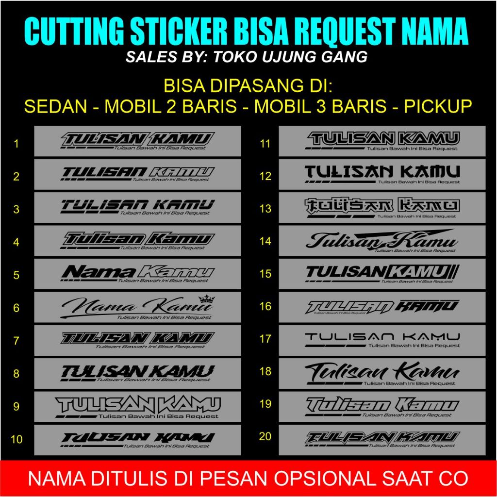 Jual Cutting Stiker Kaca depan model Blok tulisan Bolong | Shopee Indonesia