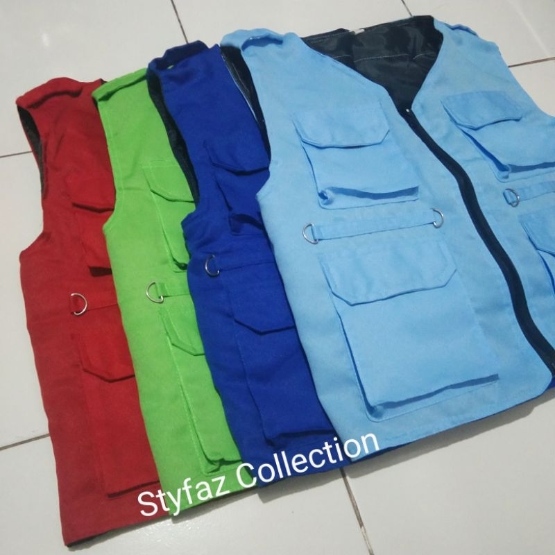 Jual ROMPI ANAK / VEST ANAK / ROMPI OUTDOOR ANAK BAHAN DRILL | Shopee ...