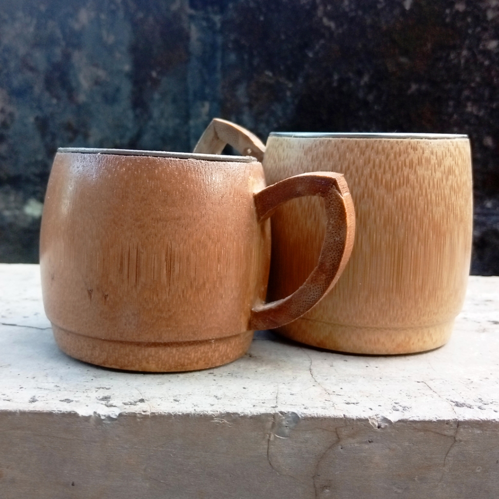Jual Cangkir Bambu Alami Cangkir Bambu Couple Gelas Cangkir Bambu Natural Rangkap Stainless, 1 ...