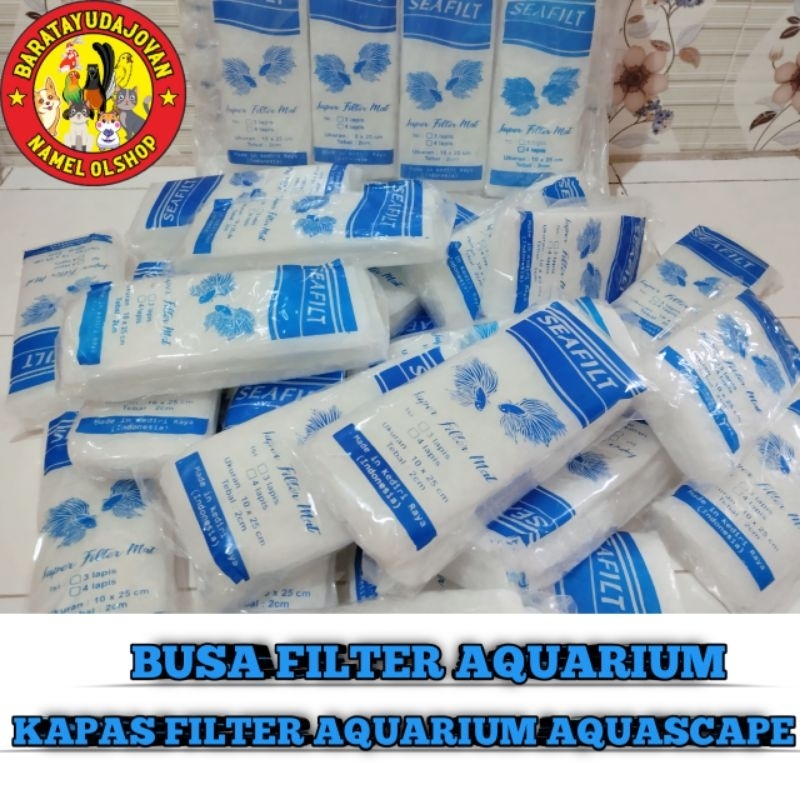 Jual BUSA FILTER AQUARIUM KAPAS FILTER AQUARIUM UKURAN 10 x 25cm tebal ...
