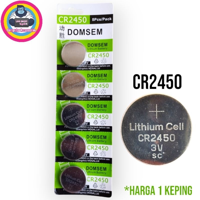Jual Baterai Kancing Cmos Jam remote mobil / motor kode CR 2450 CR2450 ...