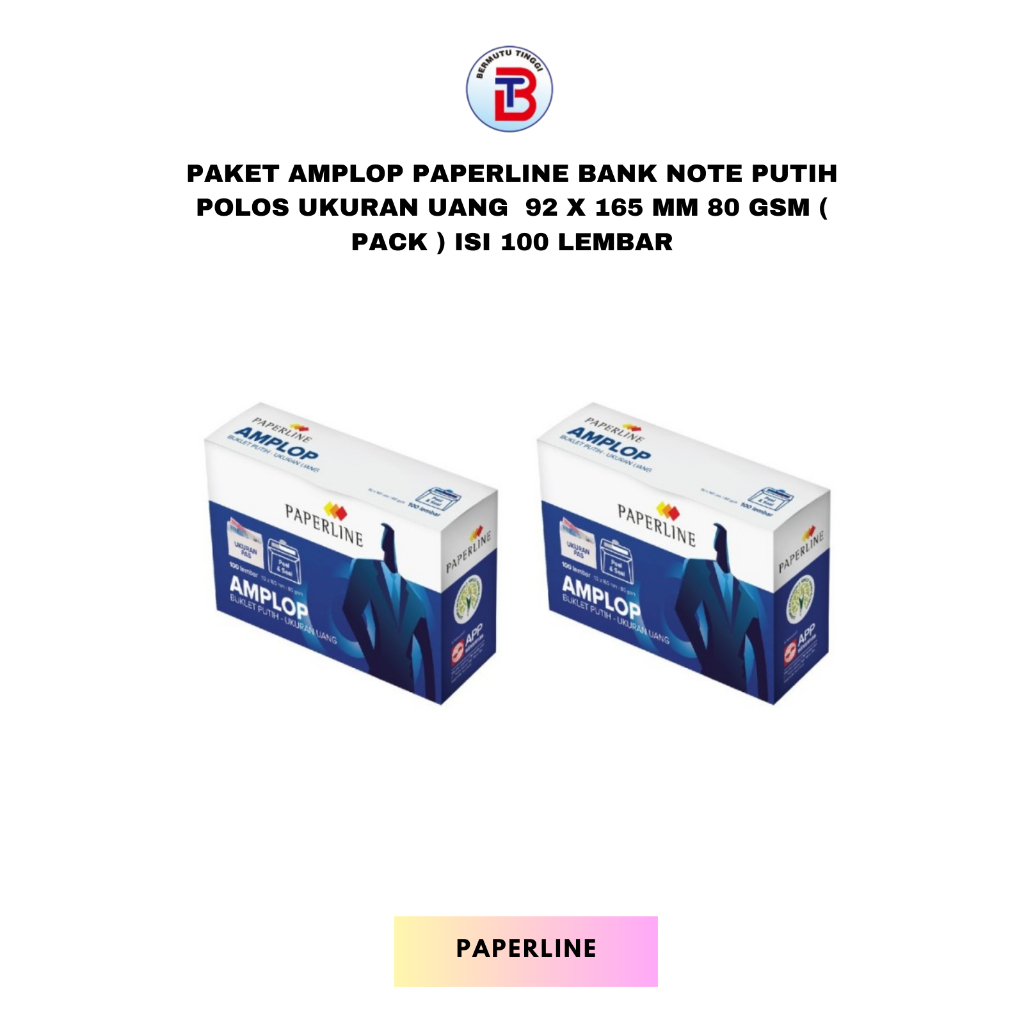 Jual Paket Amplop Paperline Bank Note Putih Polos Ukuran Uang 92 X 165 ...