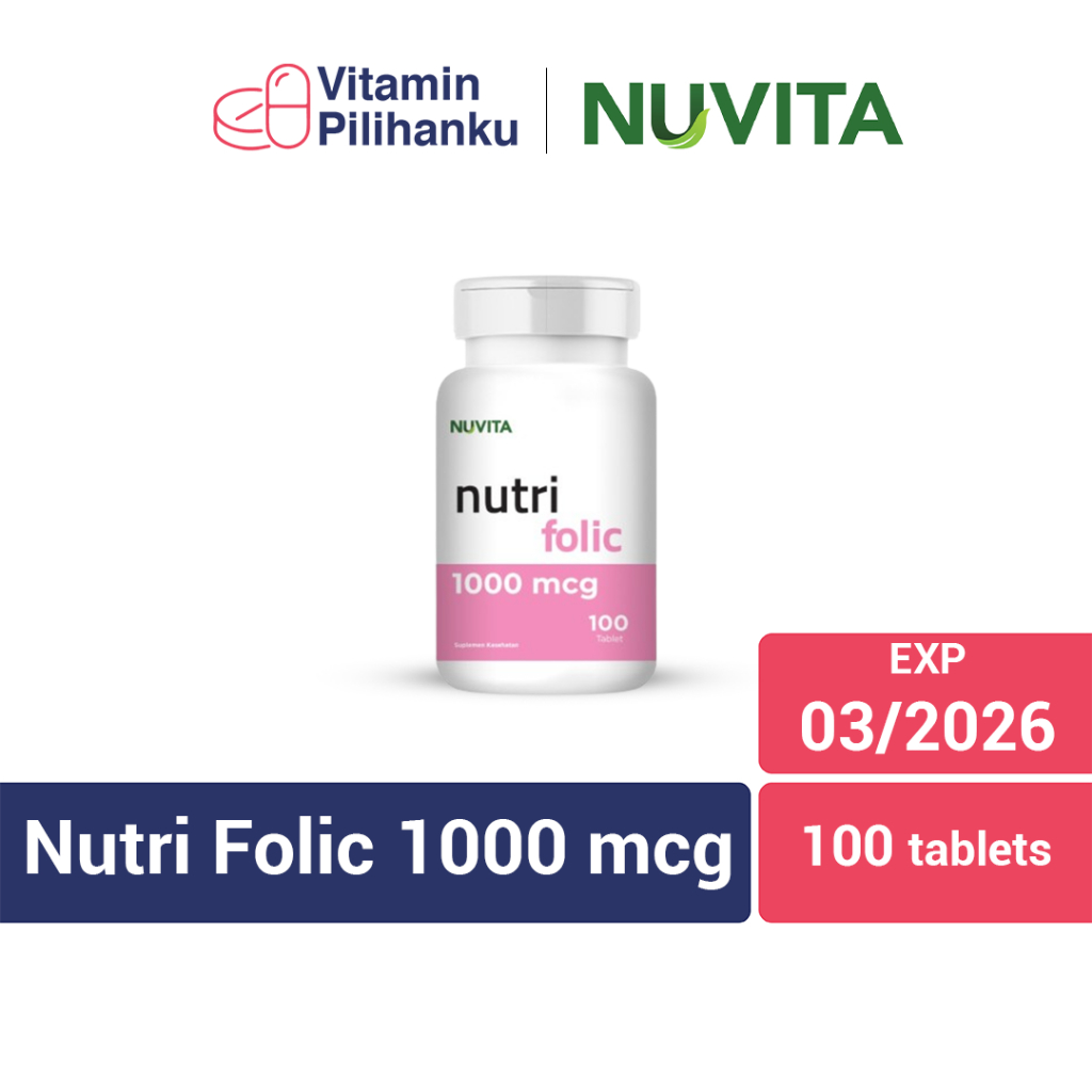Jual Nuvita Nutri Folic 1000 mcg Folic Acid Asam Folat Ibu Hamil Promil ...