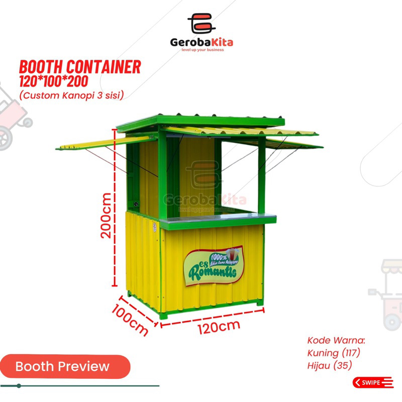 Jual Booth Container 120x100x200 Custom Roda | Shopee Indonesia