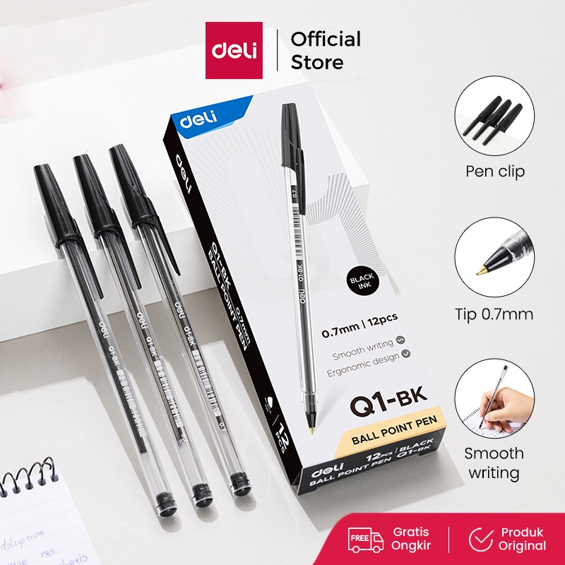 Jual Deli Ballpoint Pen / Pulpen Bolpoin Tip 0.7 MM Penulisan Lancar ...