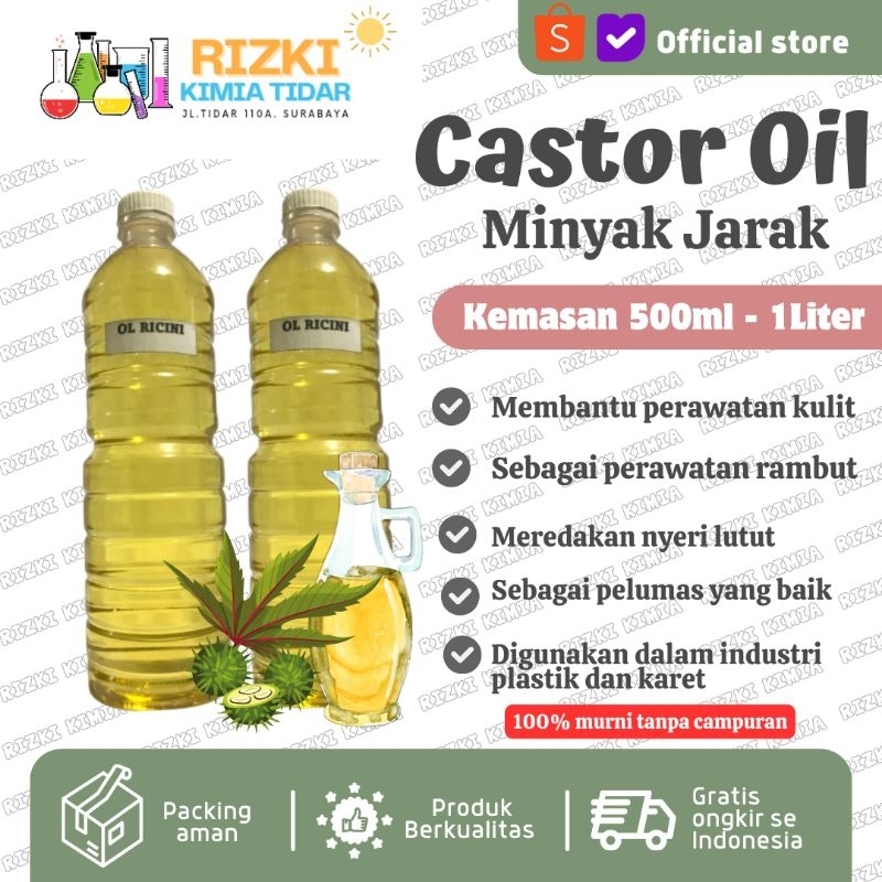 Jual Minyak Jarak Castor Oil Murni 100ml 250ml 500ml 1 Liter | Shopee ...