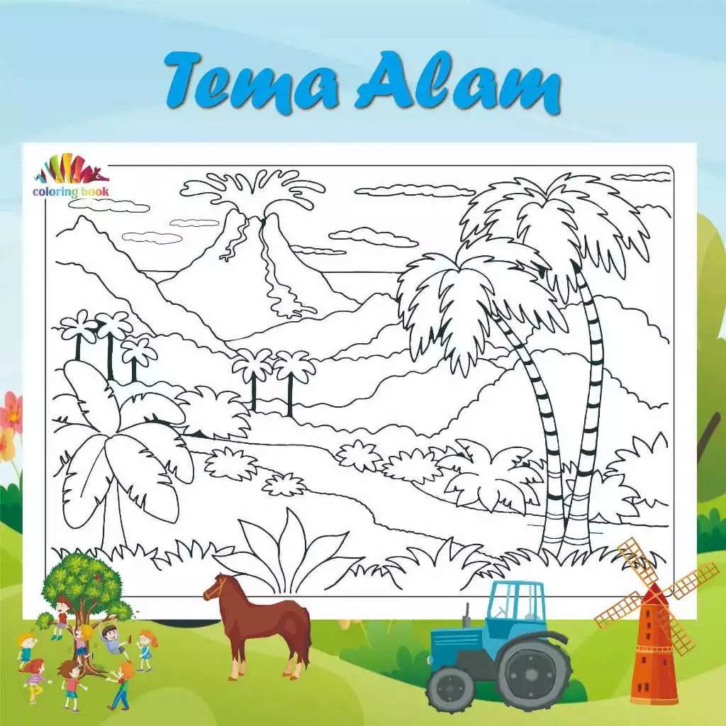 Jual KERTAS MEWARNAI COLORING KERTAS GAMBAR ALAM A KERTAS MEWARNAI ANAK ...
