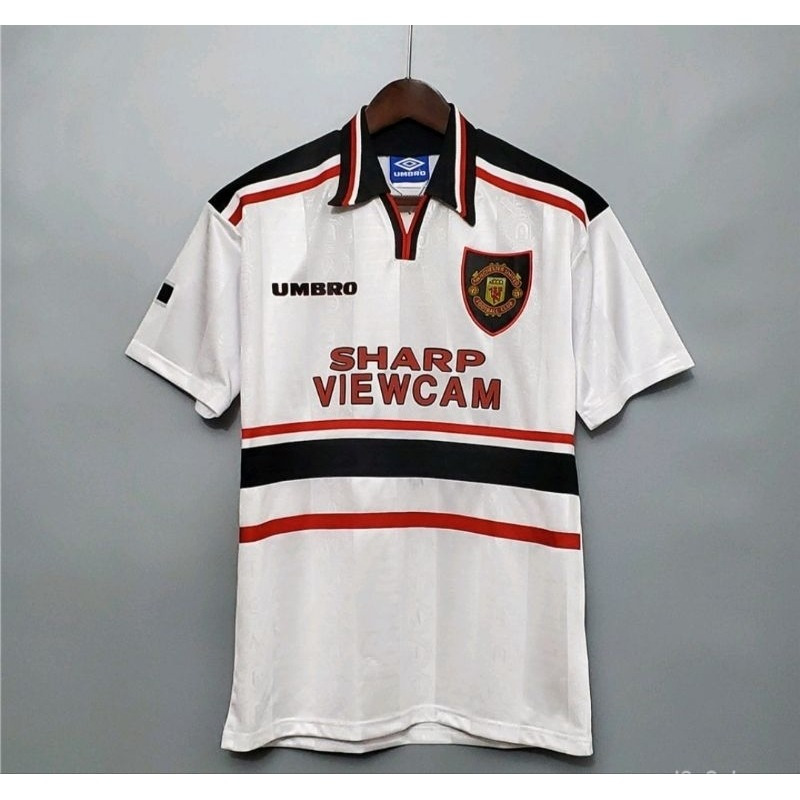 Jual JERSEY RETRO VINTAGE MU AWAY SHARP VIEWCAM PUTIH 1998/1999 GRADE ...