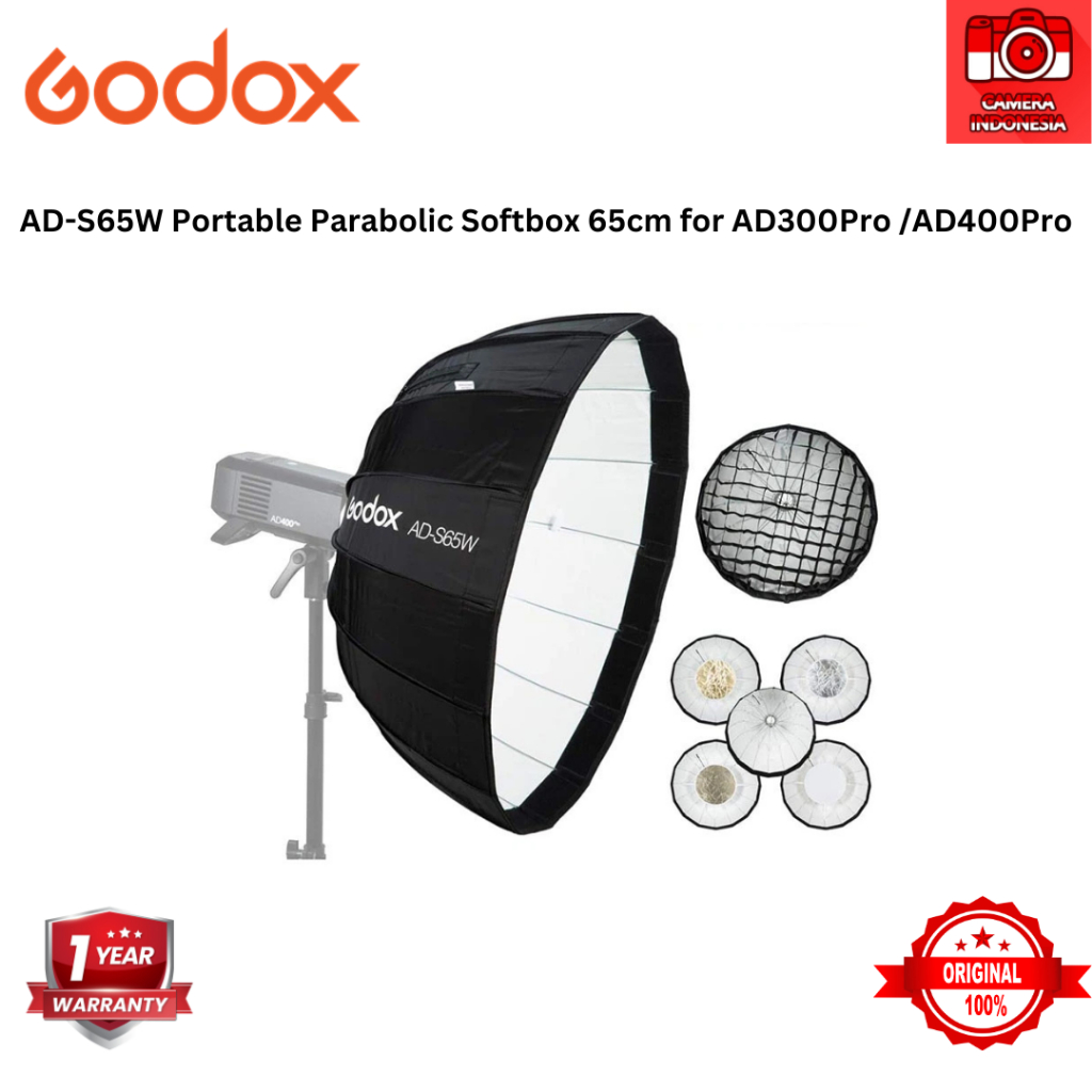 Jual Godox AD-S65W Portable Parabolic Softbox 65cm with Honeycomb Grid ...