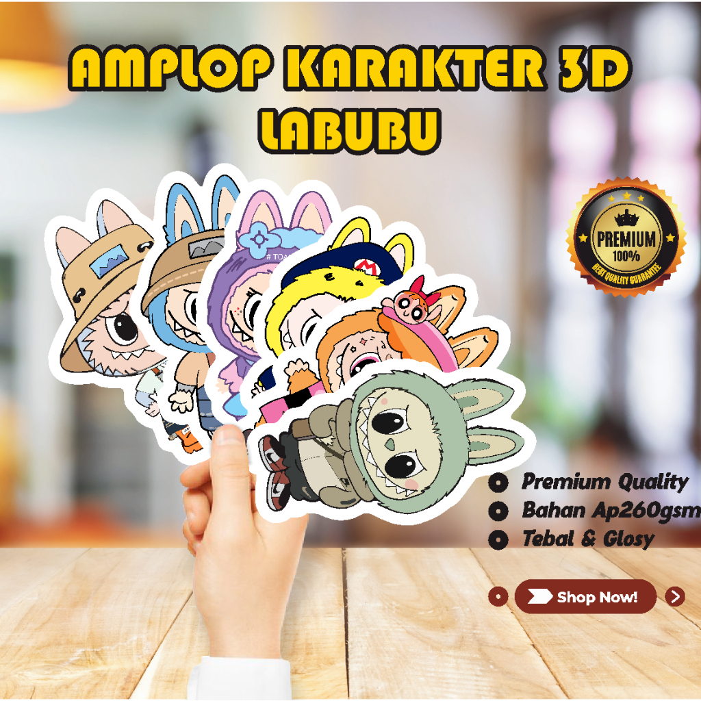 Jual (Promo !!! langsung kirim ) Amplop 3D Karakter Labubu - AMPLOP ...