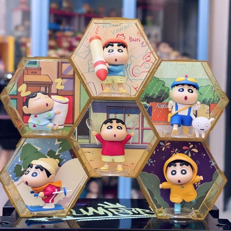 Jual LDCX Crayon Shinchan Hexagonal Funny Selected Blind Box Original ...