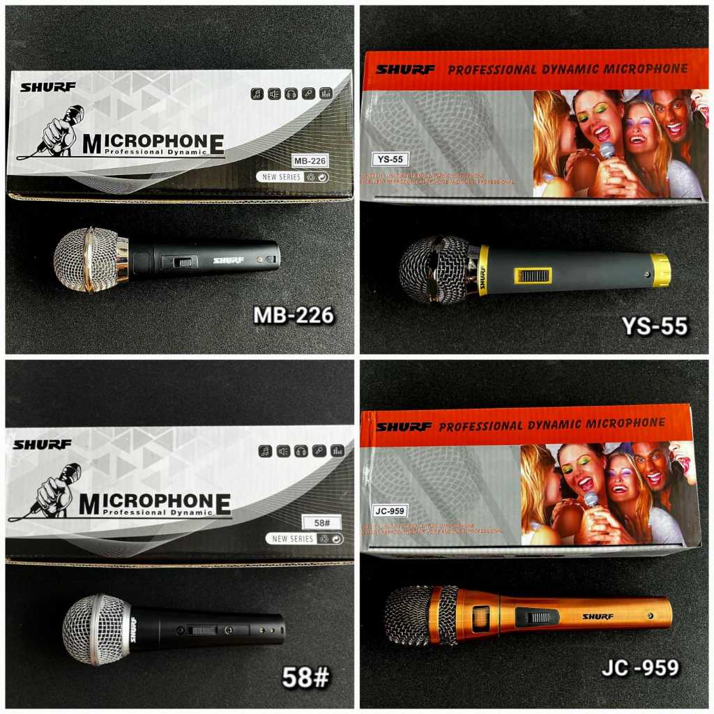 Jual SHURF PROFESSIONAL DYNAMIC MICROPHONE / MIC KABEL KARAOKE NEW ...