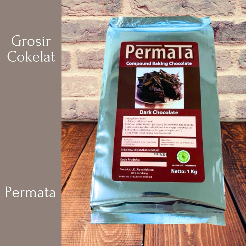 Jual Permata Cokelat Blok Compound 1 Kg Dark Coklat | Shopee Indonesia