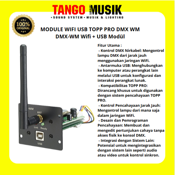 Jual MODULE WIFI USB TOPP PRO DMX WM ORIGINAL / DMX Wireless Controller Topp Pro Module WiFi USB ...