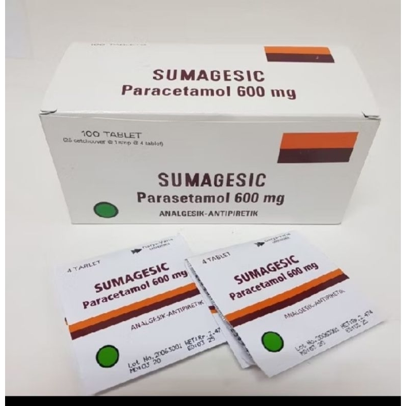 Jual SUMAGESIC PARACETAMOL 600 MG PER 1 SETRIP ISI 4 TABLET | Shopee ...