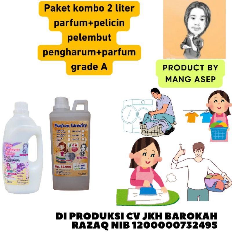 Jual paket 2 liter pelembut pakaian dan parfum mang asep grade A ...