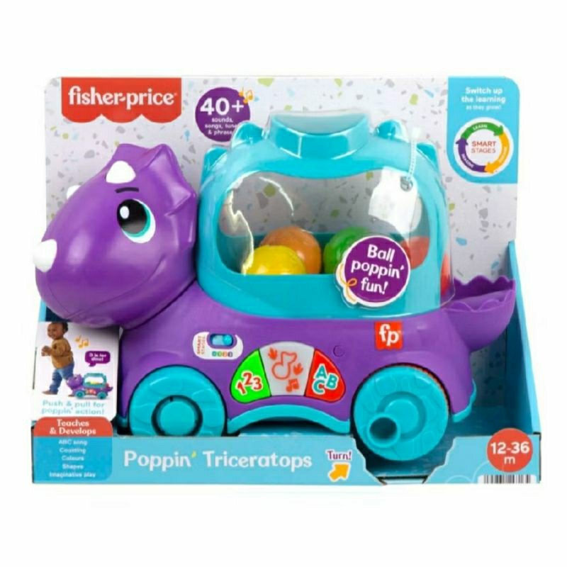 Jual Fisher-Price HJN99 Poppin’ Triceratops Interactive Ball Popper ...