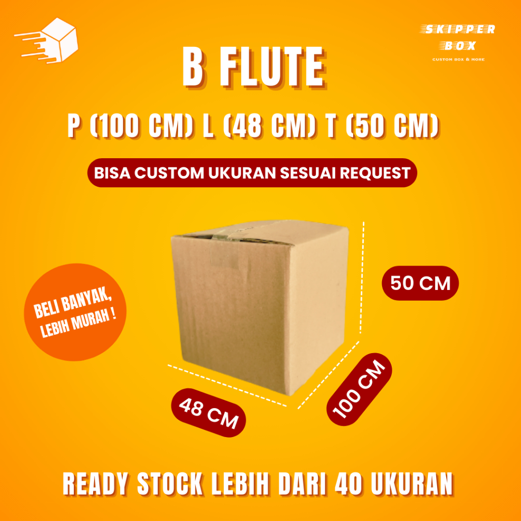 Jual P 100 x L 48 x T 50 CM KARDUS BOX POLOS KARTON PACKING JUMBO ...