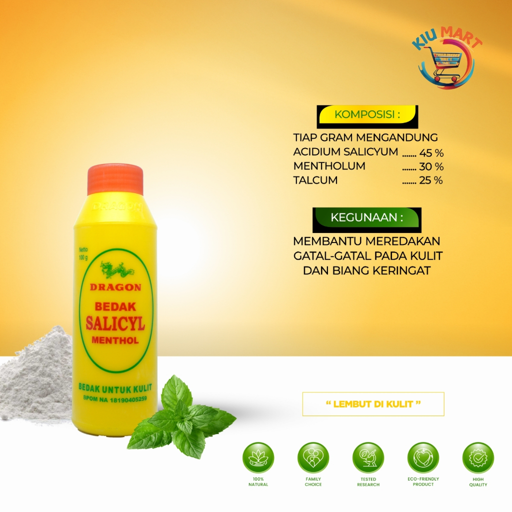 Jual Dragon bedak Salicyl menthol 100gr | Shopee Indonesia