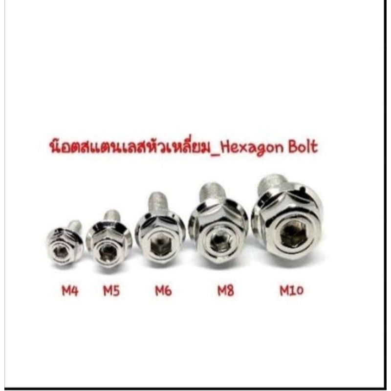 Jual BAUT STAINLESS 2 KUNCI M6 DRAT 10 BAUT 10 ORIGINAL HENG THAILAND BAUT STAINLESS HEXAGONAL ...