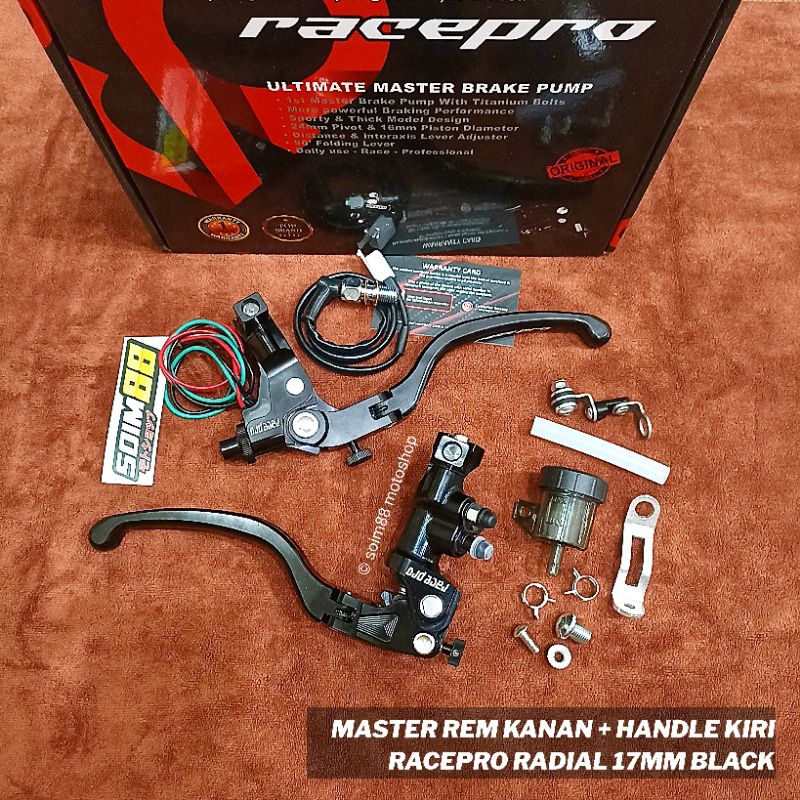 Jual Master Rem RacePro V3 Radial Kanan 17mm + Handle Kiri/Kopling ...