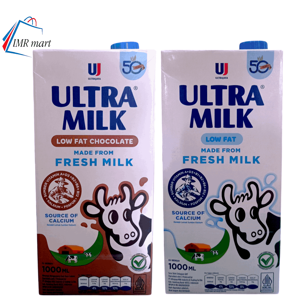 Jual UHT Ultra Milk 1000 / 1 Liter LowFat Coklat & Putih Susu Cair ...