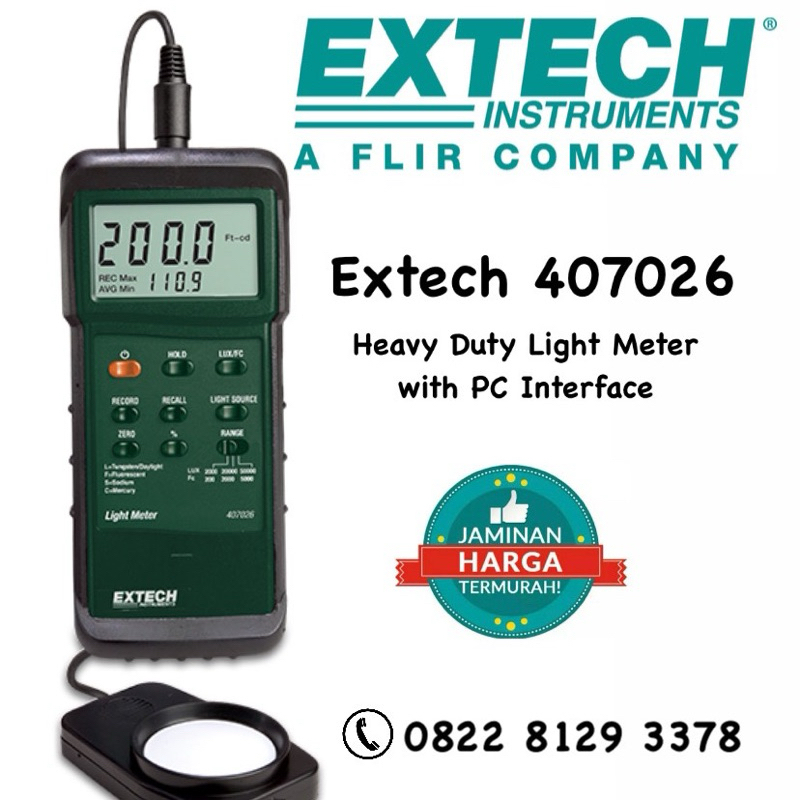 Jual Extech 407026 Heavy Duty Light Meter with PC Interface | Shopee ...