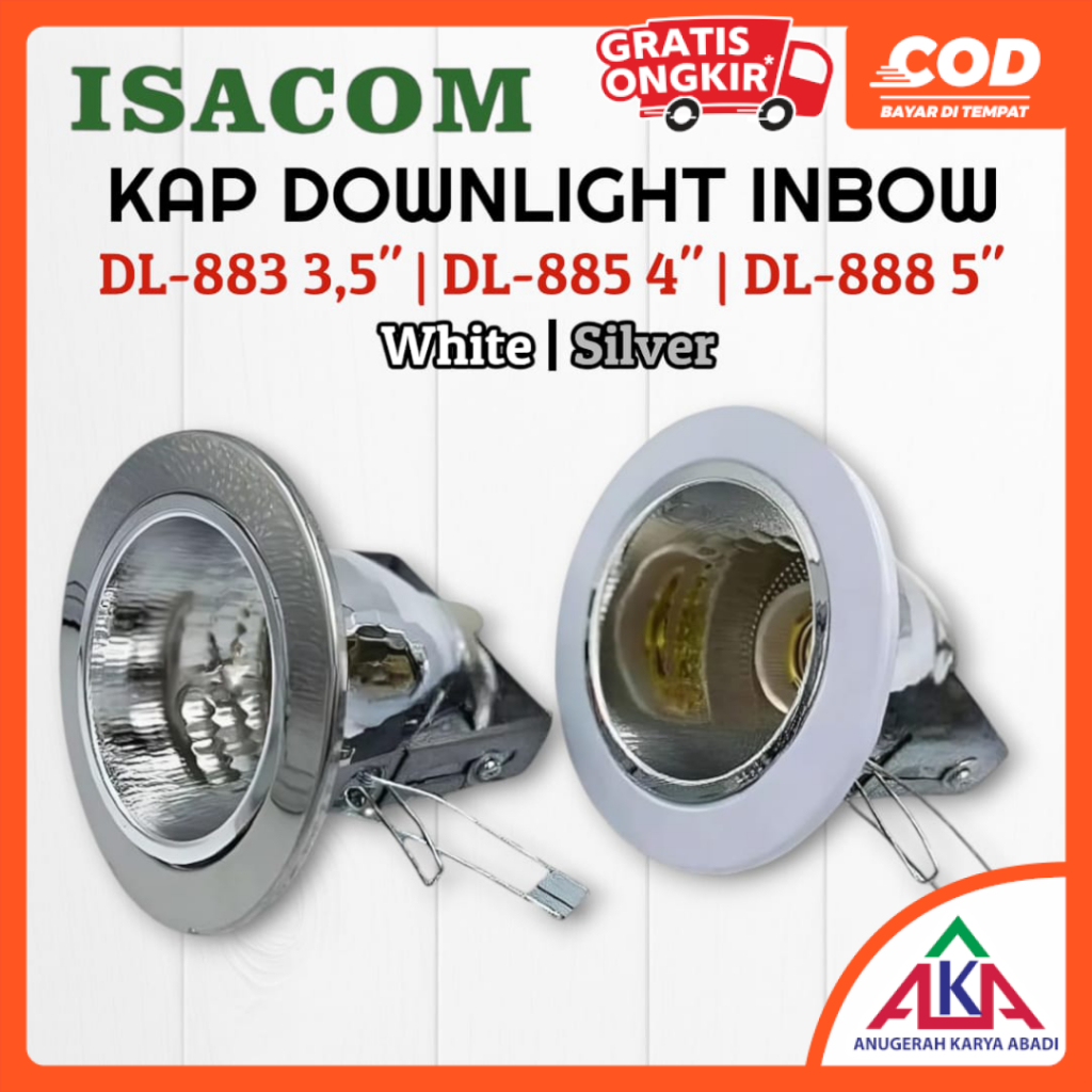 Jual ISACOM Kap Fitting Lampu Downlight Plafon Ceiling IB InBow 3.5" 4 ...