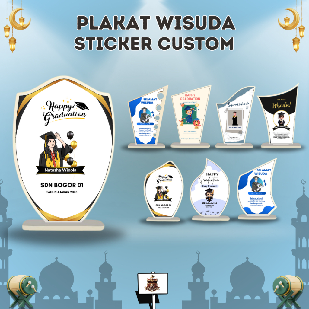 Jual Plakat Akrilik Wisuda Sticker Custom Tebal 3mm Plus Tatakan | Kado ...