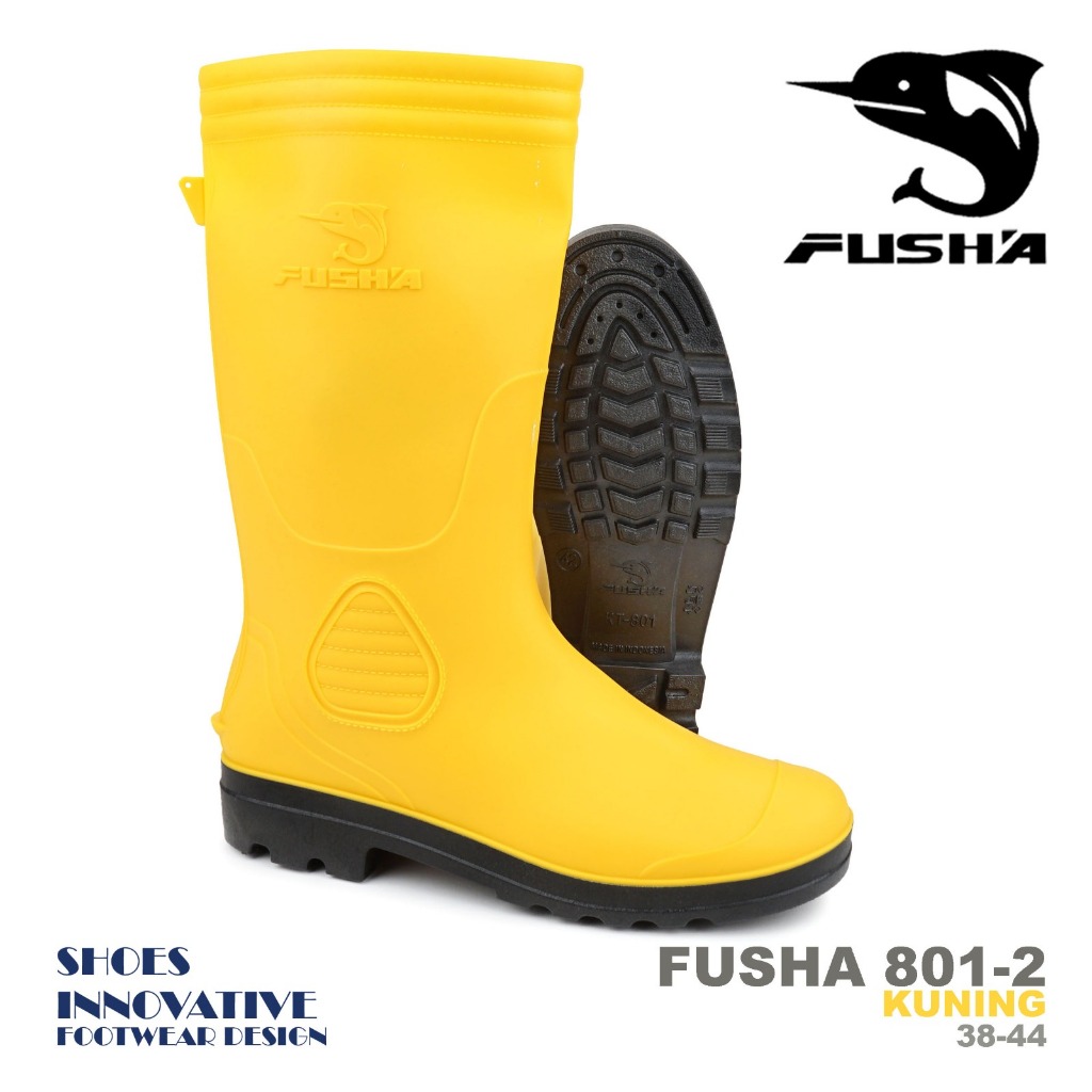 Jual Fusha Boots Kuning 801-2 Sepatu Boots Tinggi Karet Murah Ringan ...