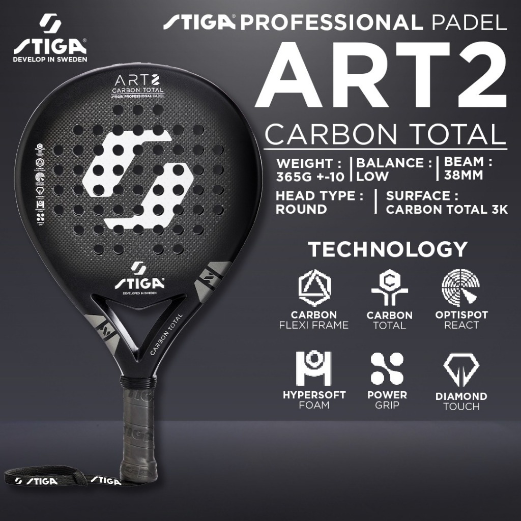 Jual Raket Padel Tenis Tennis Stiga Professional Padel ART 2 Carbon ...