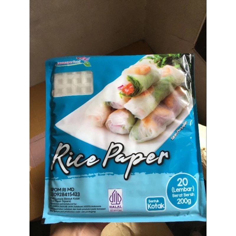 Jual RICE PAPER KOTAK ISI 20 LEMBAR - RICE PAPER ROLL HALAL - JAVA RICE ...