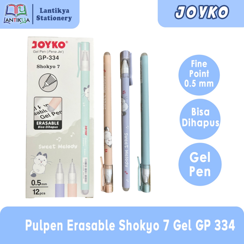 Jual Joyko Erasable Gel Pen /Gp 334 Shokyo 7/ Gel 0.5 Mm PER PCS | Shopee Indonesia