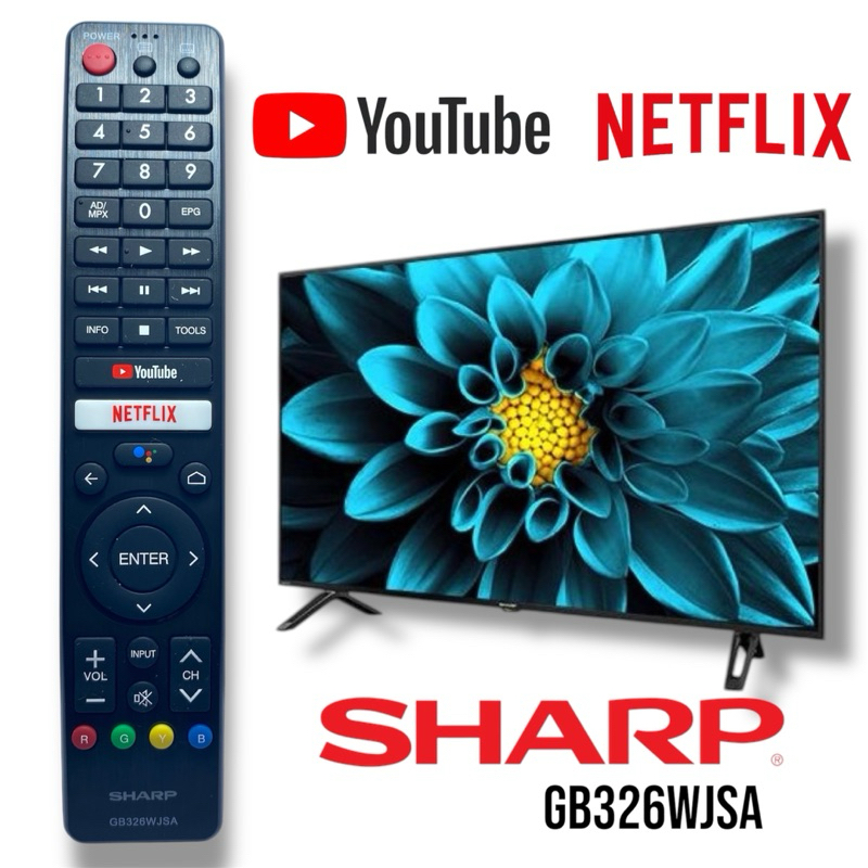 Jual SHARP remot tv led smart tv sharp aquos remot sharp GB326WJSA tv led smart android | Shopee ...