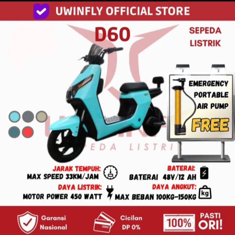 Jual Sepeda listrik Uwinfly D60 Garansi Resmi | Shopee Indonesia