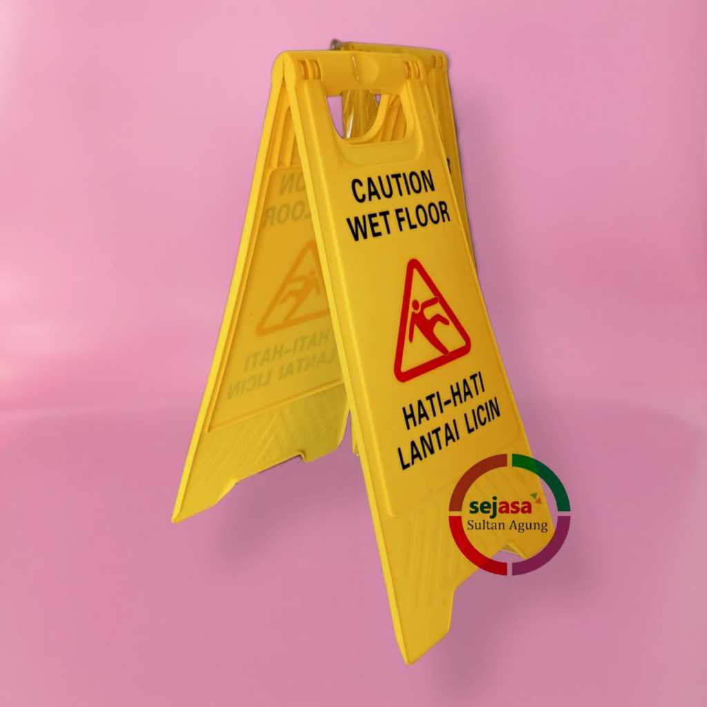 Jual Warning Sign Floor Wet Floor Papan Peringatan | Lantai Basah Licin ...