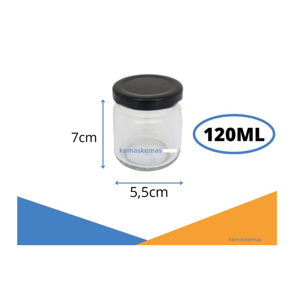 Jual 120ml Botol Toples Kaca Round Cap Jar Kaca Bulat + Tutup | Shopee Indonesia