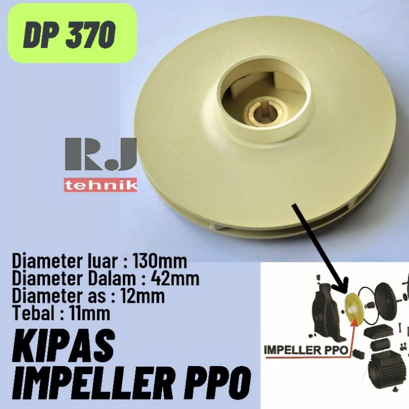 Jual DP370 Impeller PPO Plastik Kipas Pompa Air Spi Spare Part Suku ...