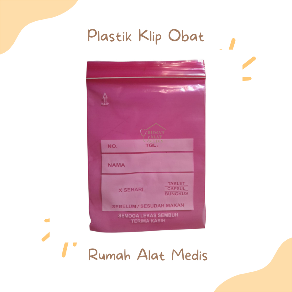 Jual Plastik Klip Obat Biru / Pink / Bening / Plastik Obat Apotek isi ...