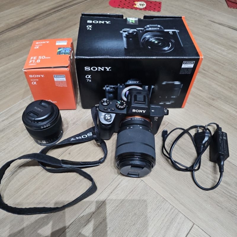 Jual Camera Kamera Sony A7 Mark II Komplit Set 2 Lensa 28 - 70 & 50 F 1 ...