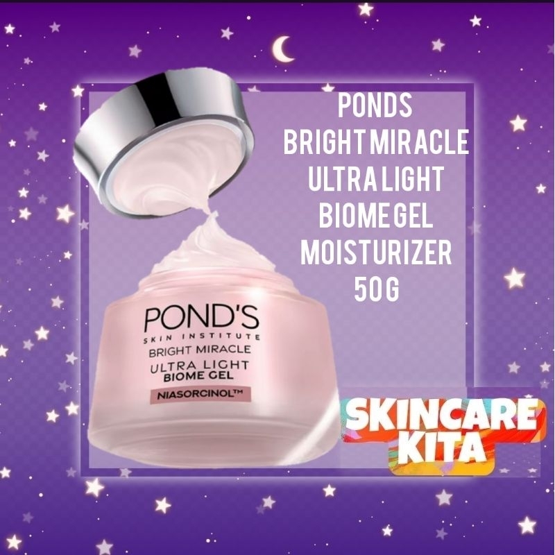 Jual Ponds Bright Miracle Ultra Light Biome Gel Brightening Moisturizer ...