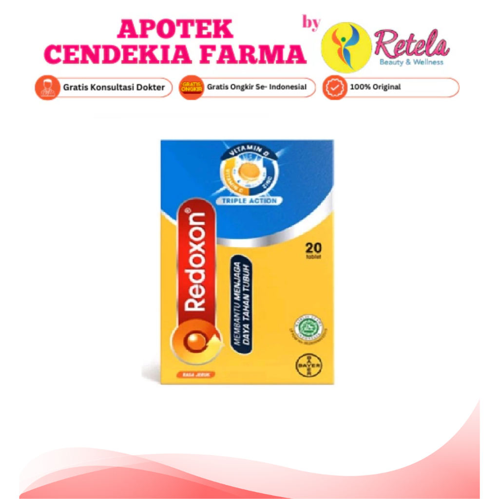 Jual Redoxon Triple Action Effervescent Twinpack Isi 20 Tablet ...