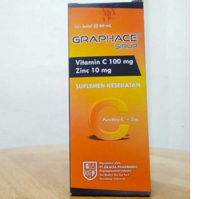 Jual GRAPHACE SYRUP BOTOL 60 ML- suplemen vitamin c dan zinc | Shopee ...