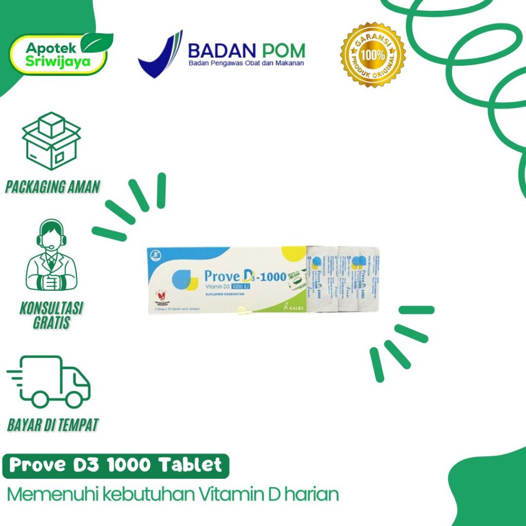 Jual Prove D3-1000 Tablet Vitamin D3 1000 IU ( 10 tablet ) | Shopee ...