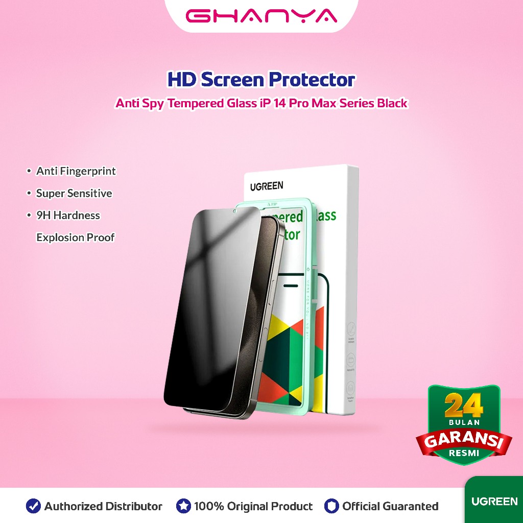 Jual UGREEN Tempered Glass Anti Spy Tempered Glass iP 14 Pro Max Series ...