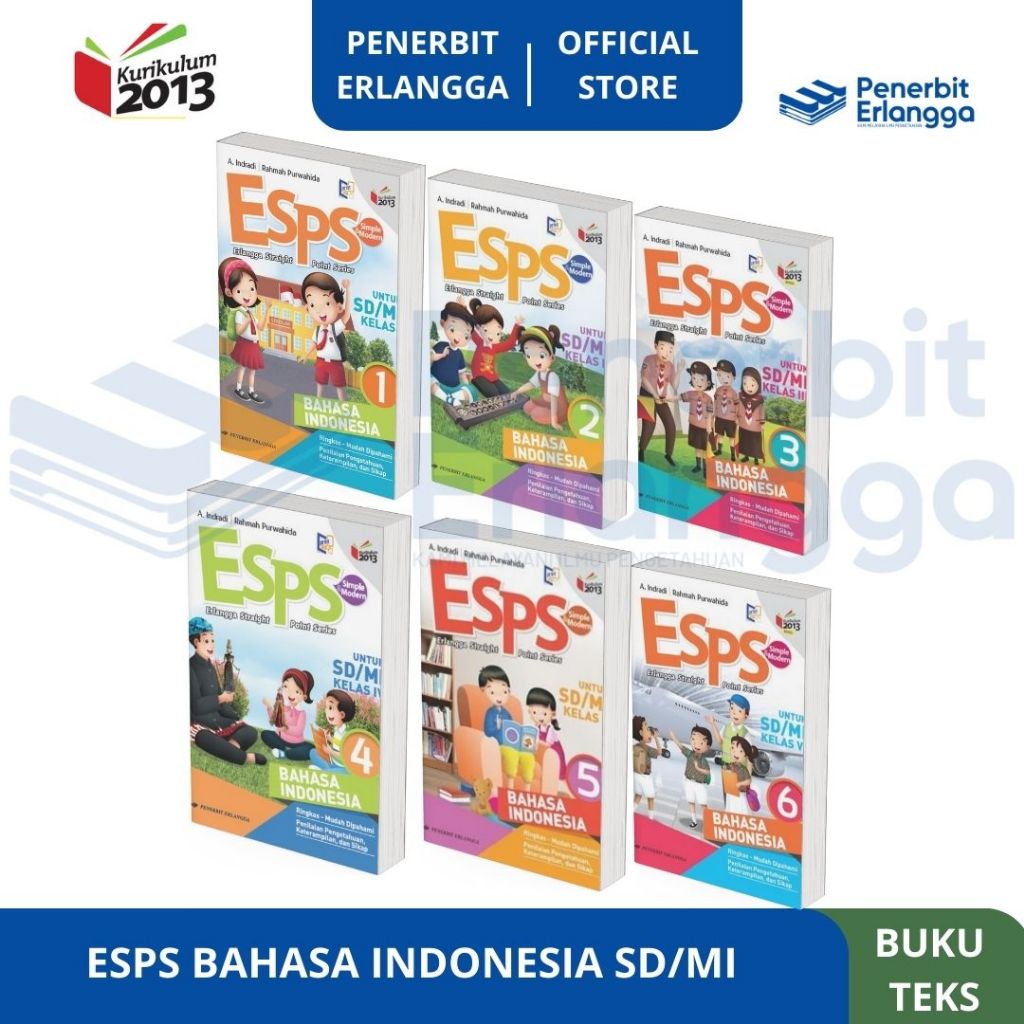 Jual [Erlangga Official] Esps Bahasa Indonesia Sd/Mi Kelas 1-6 Kurikulum 2013 | Shopee Indonesia