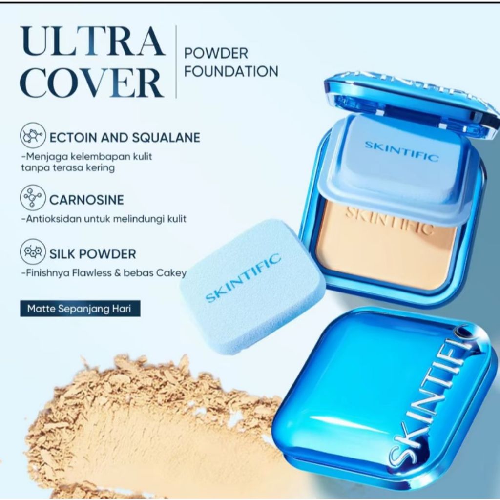 Jual SKINTIFIC Ultra Cover Powder Foundation 9g | Matte Fit Bedak Padat ...
