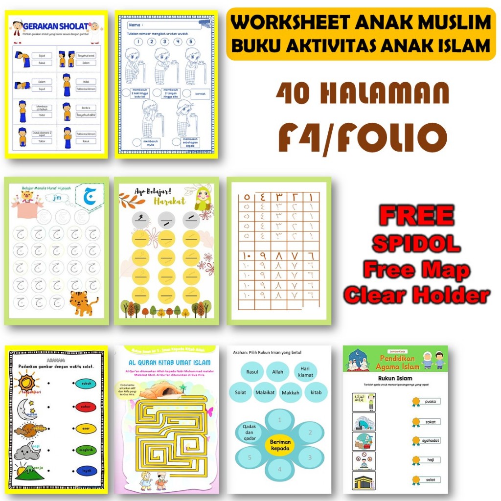 Jual Worksheet Anak Muslim Buku Aktivitas Pertama Anak Muslim Buku ...
