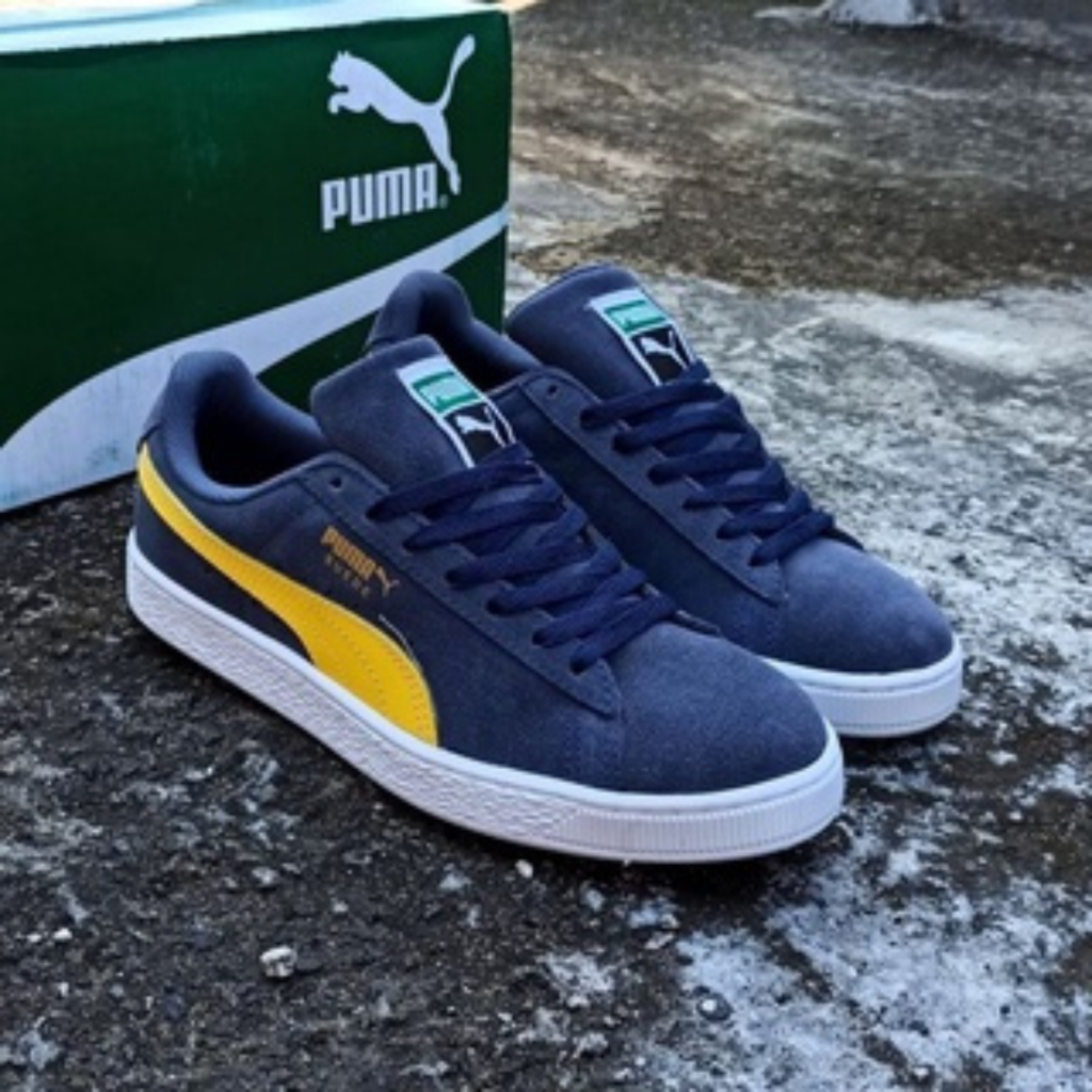 Jual Sepatu Lokal puma suede warna navy tan gread premium original BNWB ...