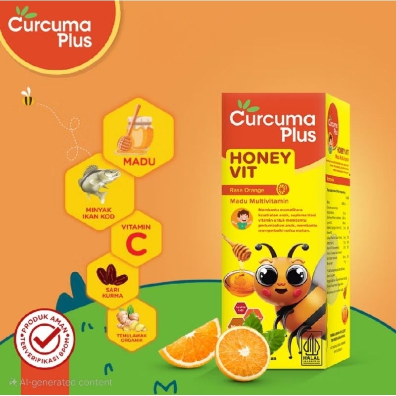 Jual Curcuma Plus Honey Vit Sirup Multivitamin Anak Rasa Jeruk/Orange ...